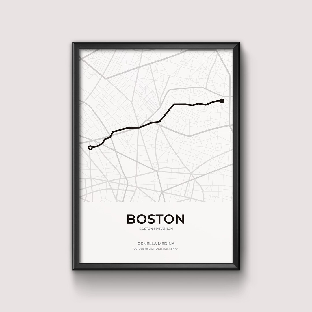 Boston Marathon Personalized Running Poster — Running Print, Marathon ...