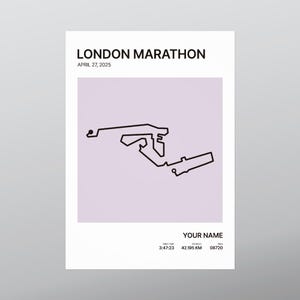 London Marathon Personalized Running Poster — Running Print, Marathon ...