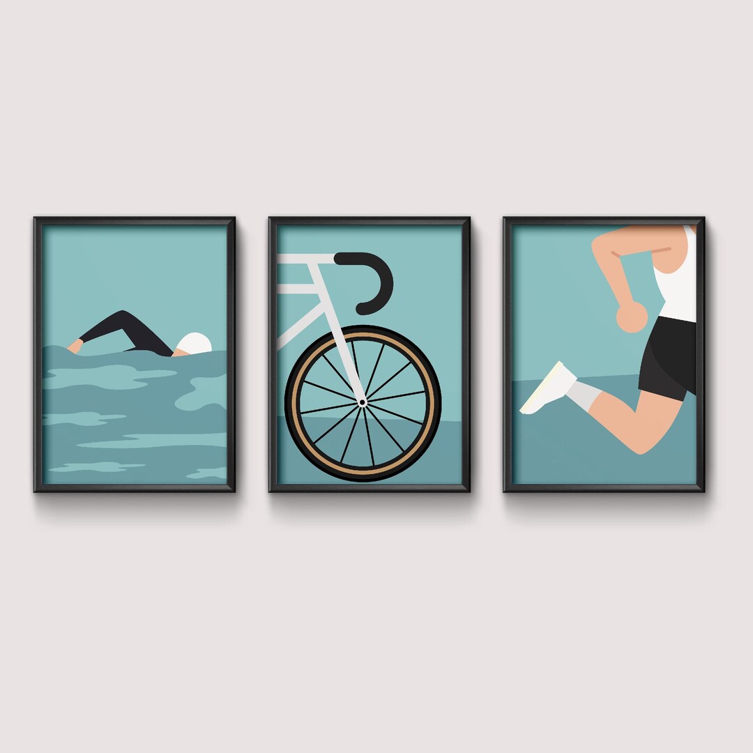 Personalized Triathlete Gift Triathlon Gifts, Triathlon Art, Bike Wall ...