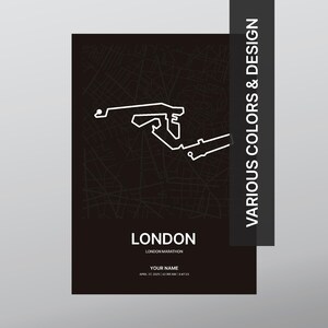 London Marathon Personalized Running Poster — Running Print, Marathon ...
