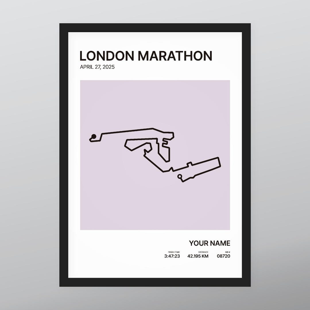 London Marathon Personalized Running Poster — Running Print, Marathon ...