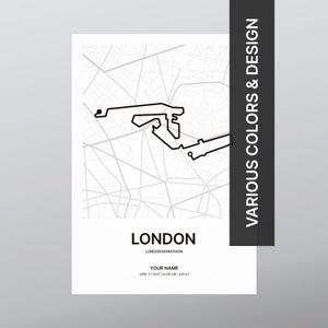 London Marathon Personalized Running Poster — Running Print, Marathon ...