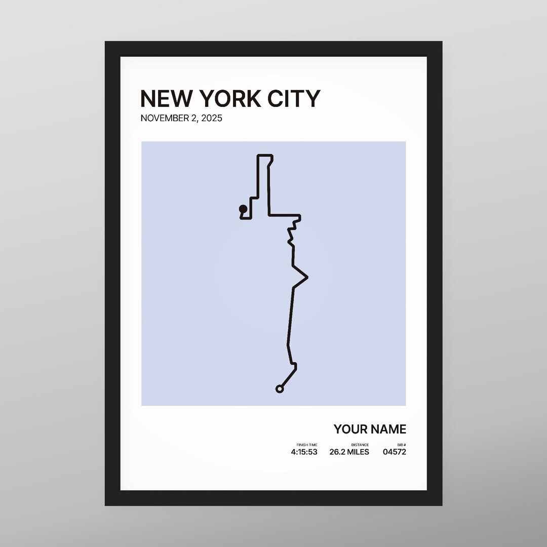 Personalized New York Marathon Runner Poster: Finisher Gift (digital ...