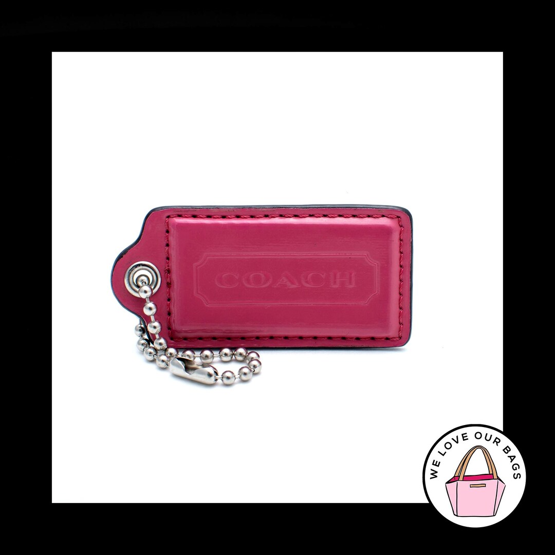 2.5 Large COACH PINK Patent Leather Nickel Key Fob Bag - Etsy