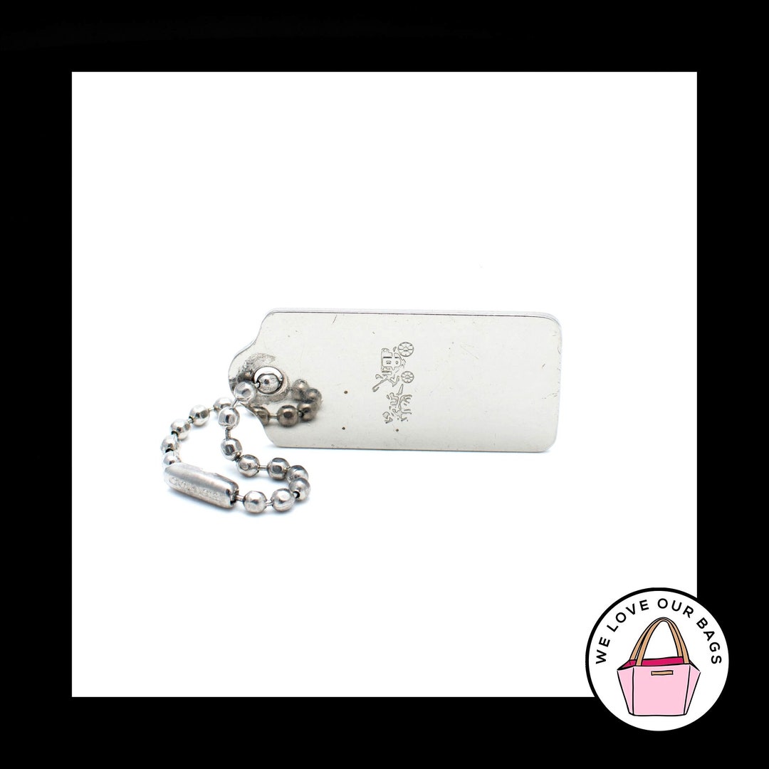 RARE COACH Horse Carriage Silver Nickel Metal Keyfob Bag Charm Keychain ...