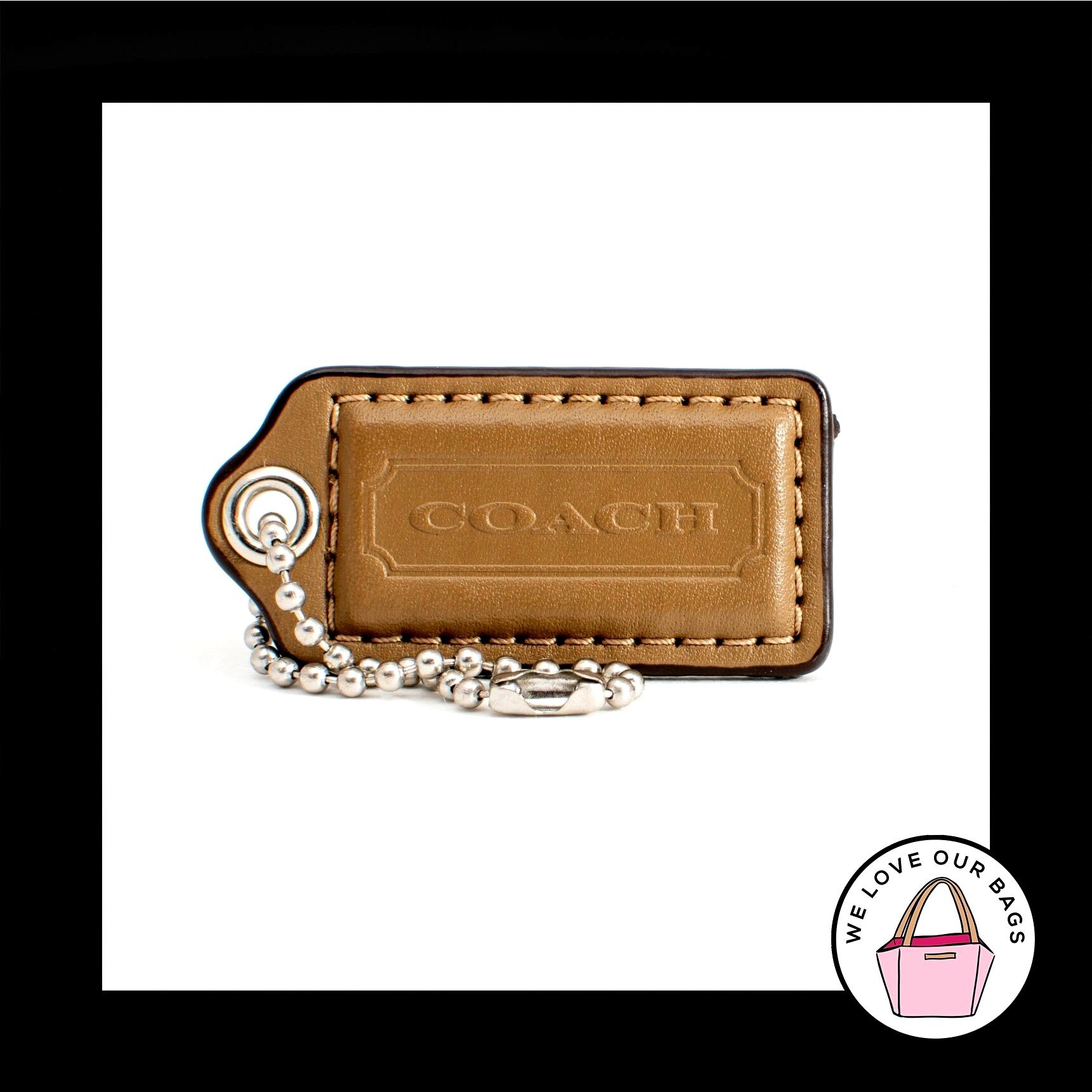 2" COACH Brown LEATHER Exotic Python Nickel Key Fob Bag Charm Keychain Hang Tag - Etsy