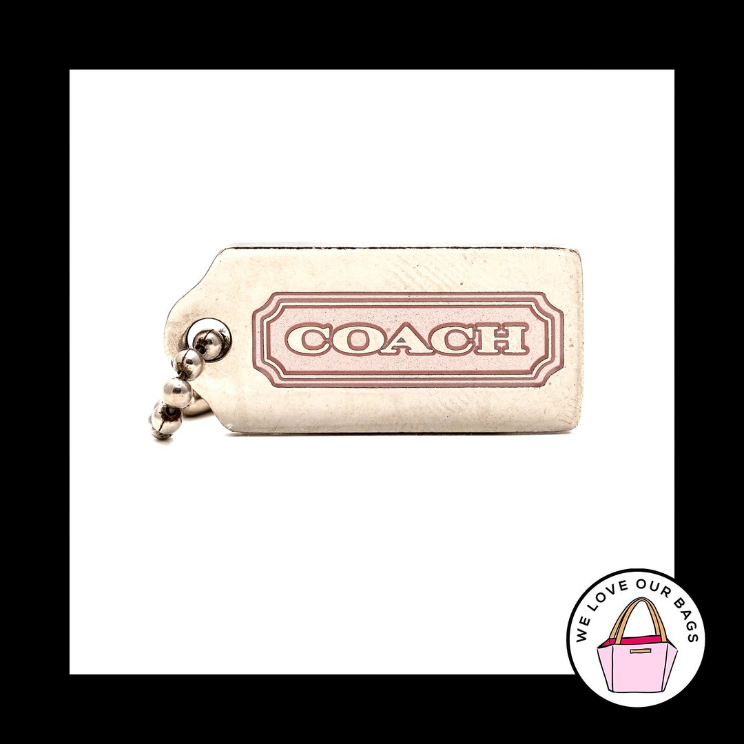 1.25 COACH VINTAGE Pink Silver Nickel Metal Key Fob Bag - Etsy
