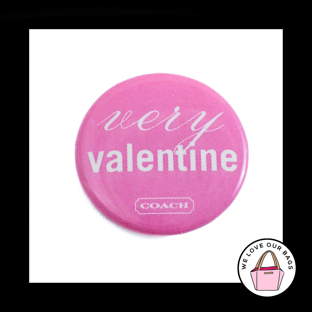 VINTAGE COACH VALENTINE Pink Pin Button Pinback Brooch for Bag Coat ...