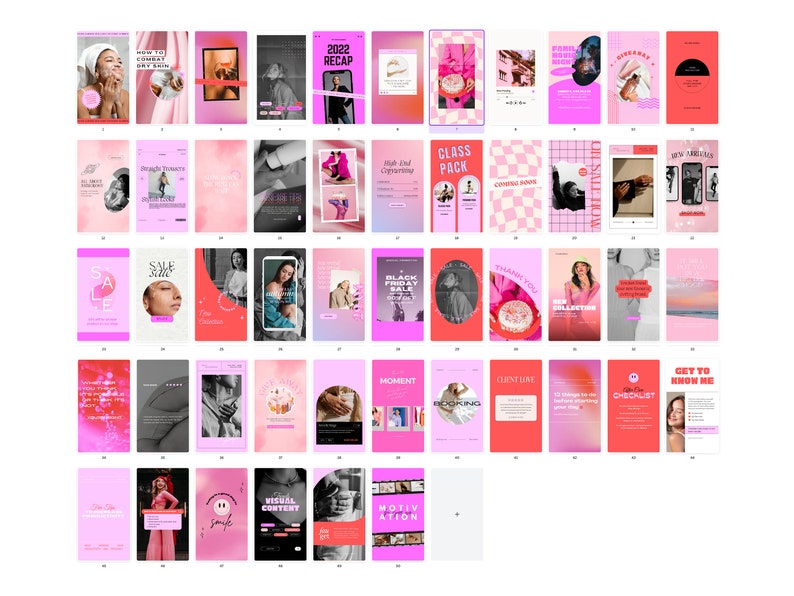 50 Canva Instagram Templates | Hot Pink Design | Easy to Edit - Etsy