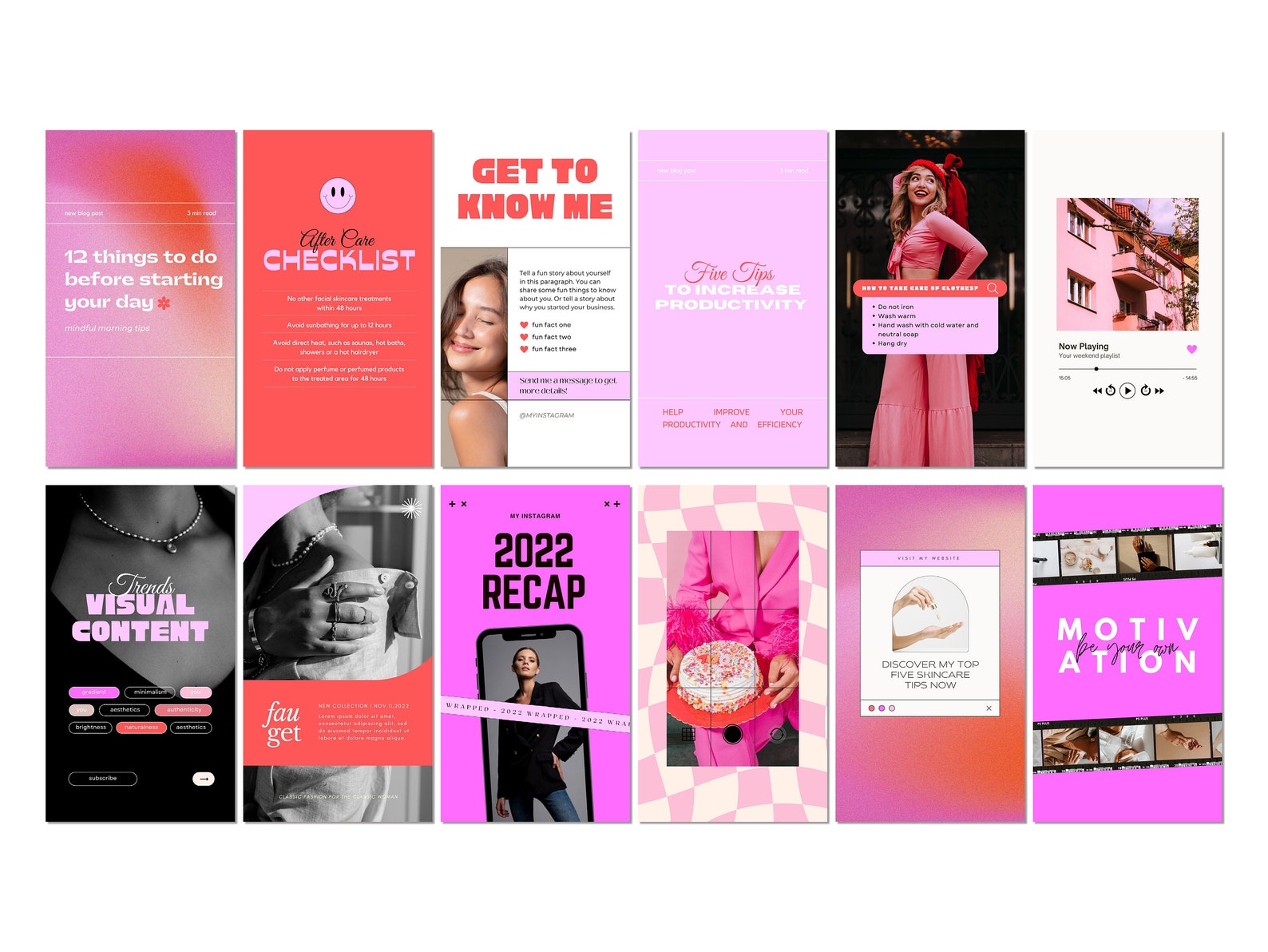 50 Canva Instagram Templates | Hot Pink Design | Easy to Edit - Etsy