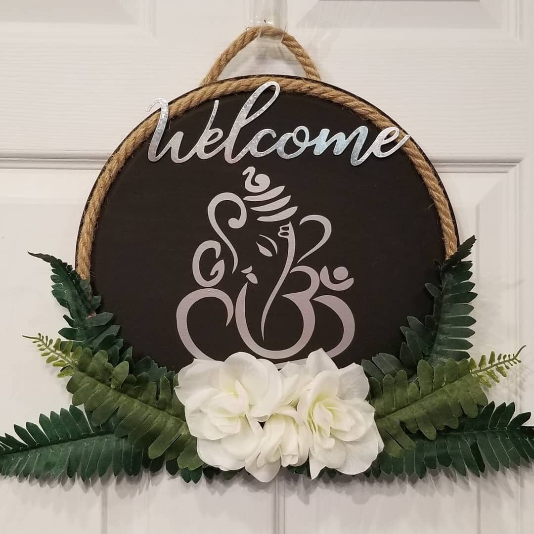 Indian Door Hanger, Front Door Sign, Round Sign, Door Hanger, Ganpati ...