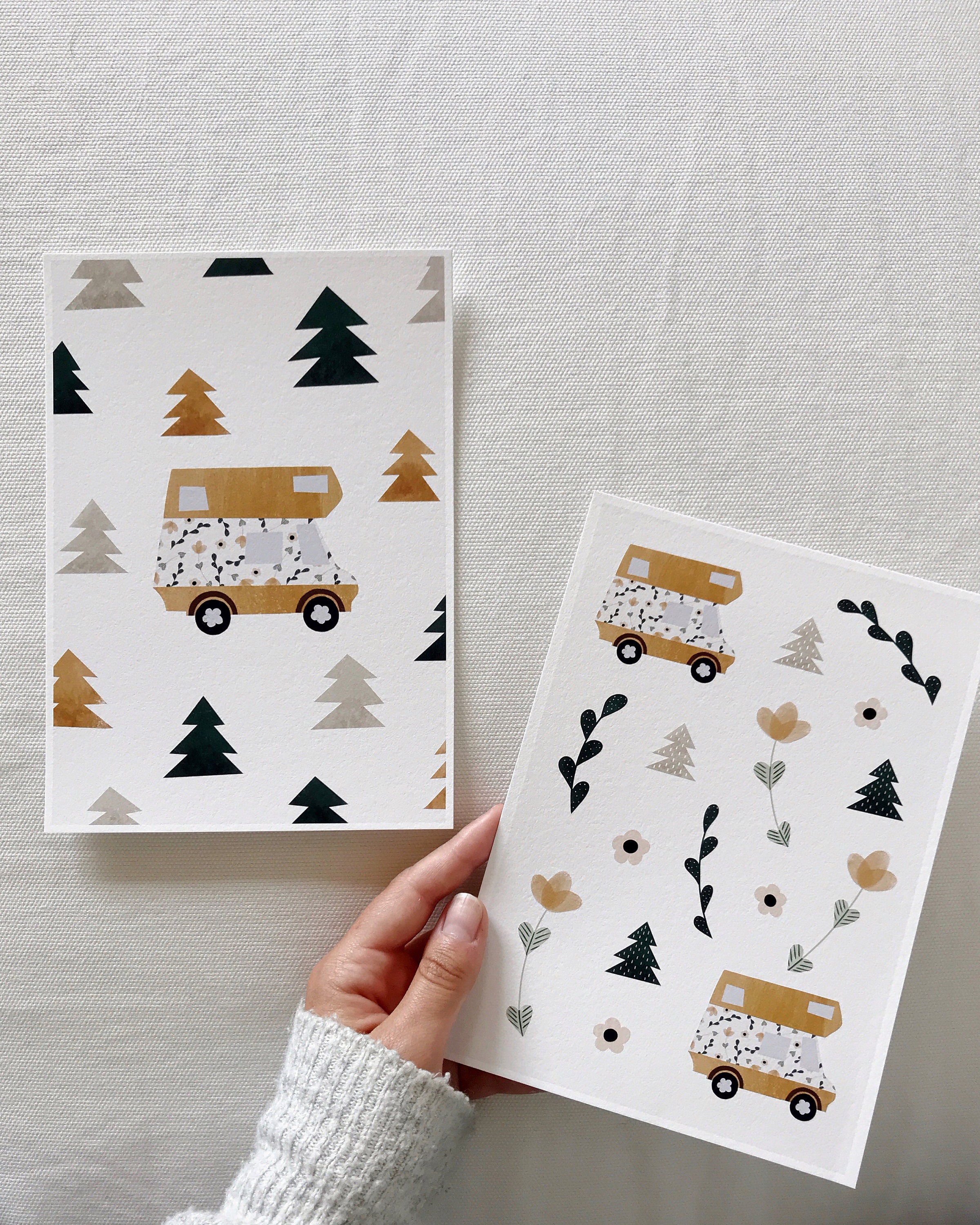 A5 Print Set, 2 Stk. Kunstdrucke Camper Print Reisen Vanlife Natur Wall ...