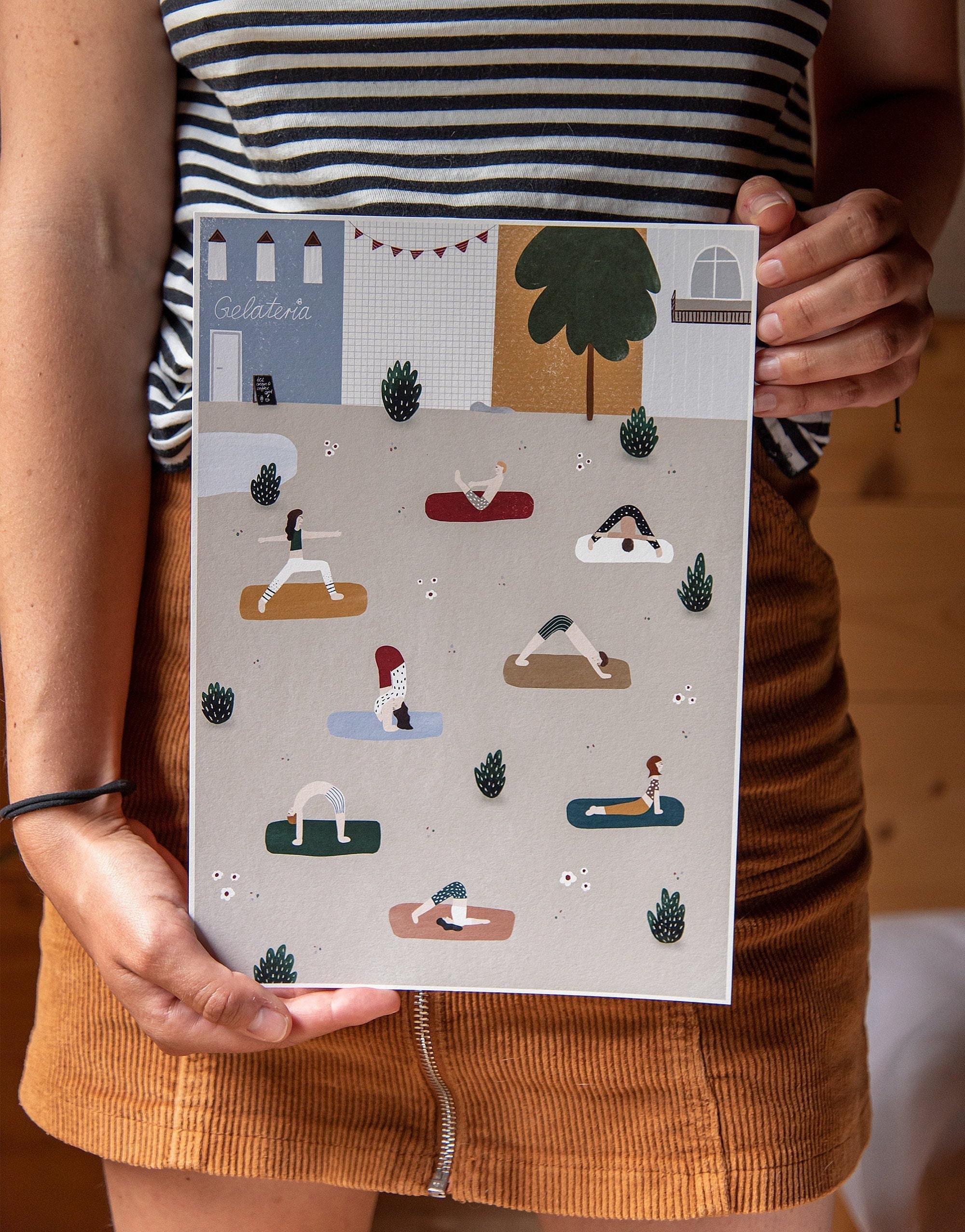 A4 Yoga Print, Art Print yoga Park for Yoga Lovers Castle Cloud - Etsy