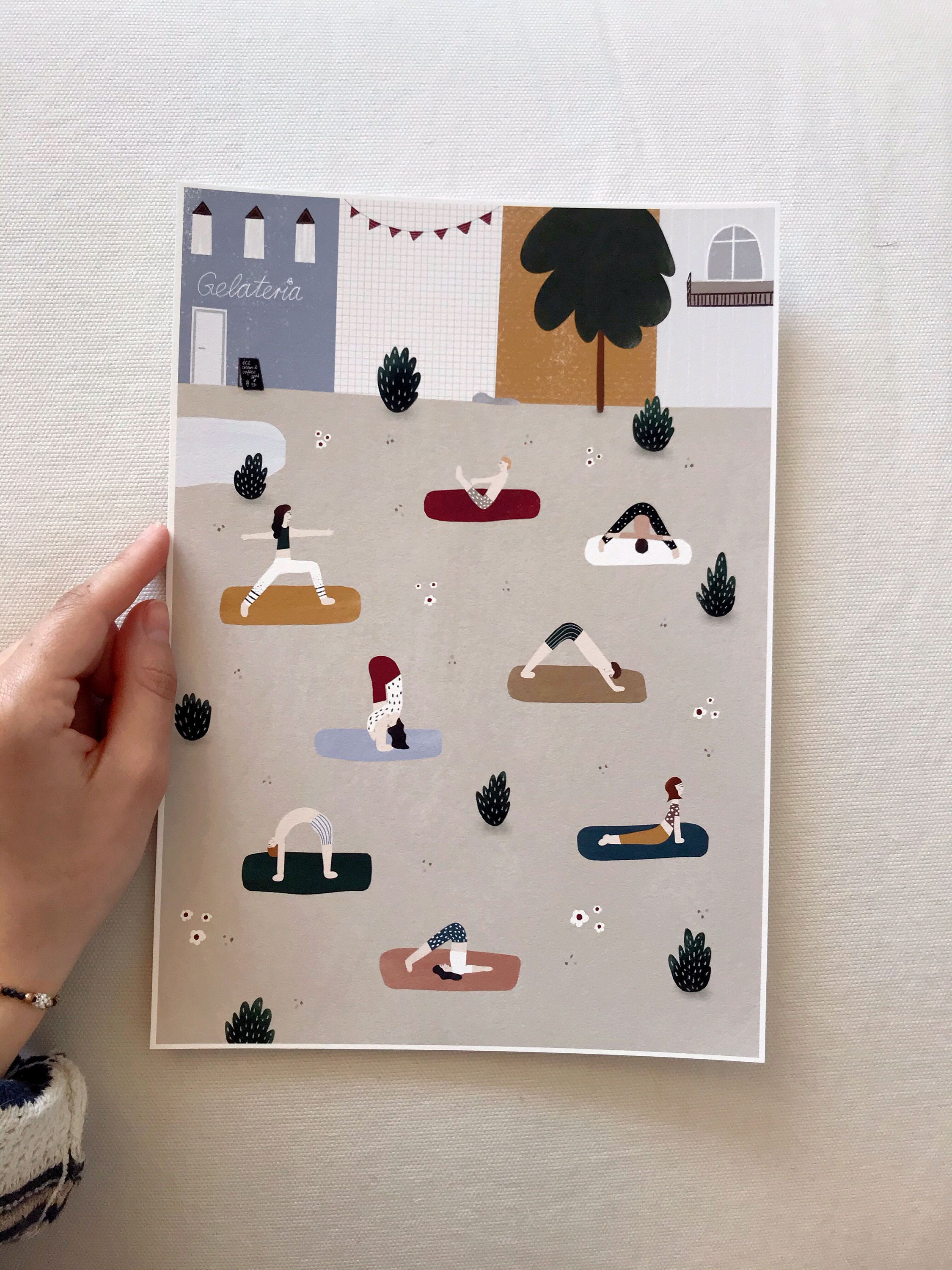 A4 Yoga Print, Art Print yoga Park for Yoga Lovers Castle Cloud - Etsy