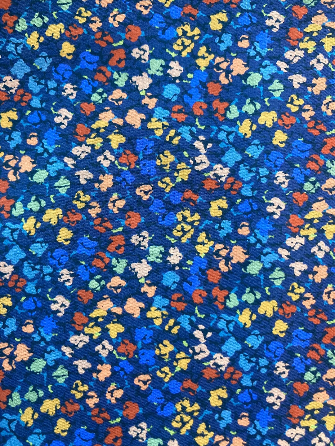 A Navy and Yellow ‘gizmo’ Liberty Tana Lawn 13”x 9” Crafting Patchwork ...