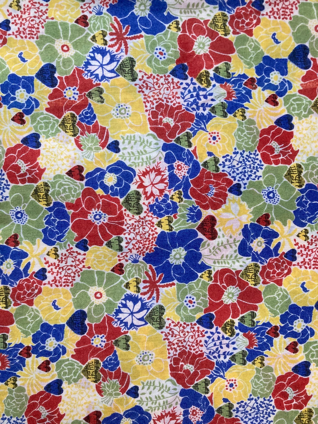 Collectors Corner Liberty Tana Lawn Yellow, Orange and Blue, Fabric ...