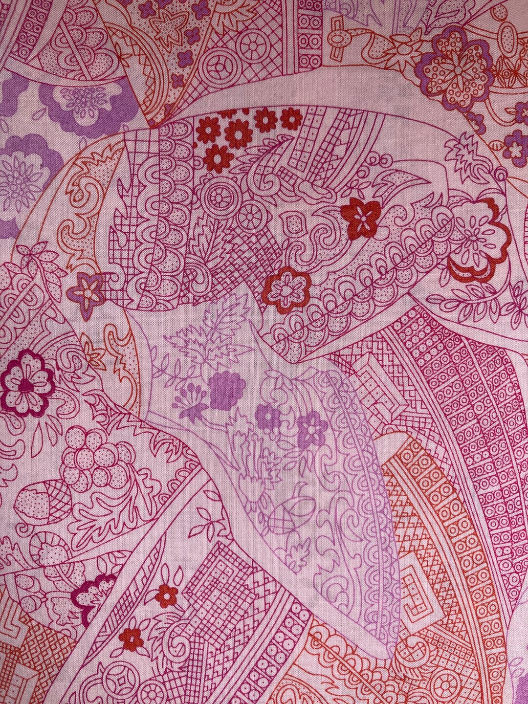 Novelty Liberty Tana Lawn, Josephine. Vintage 13”x 9” Pink and Peach ...