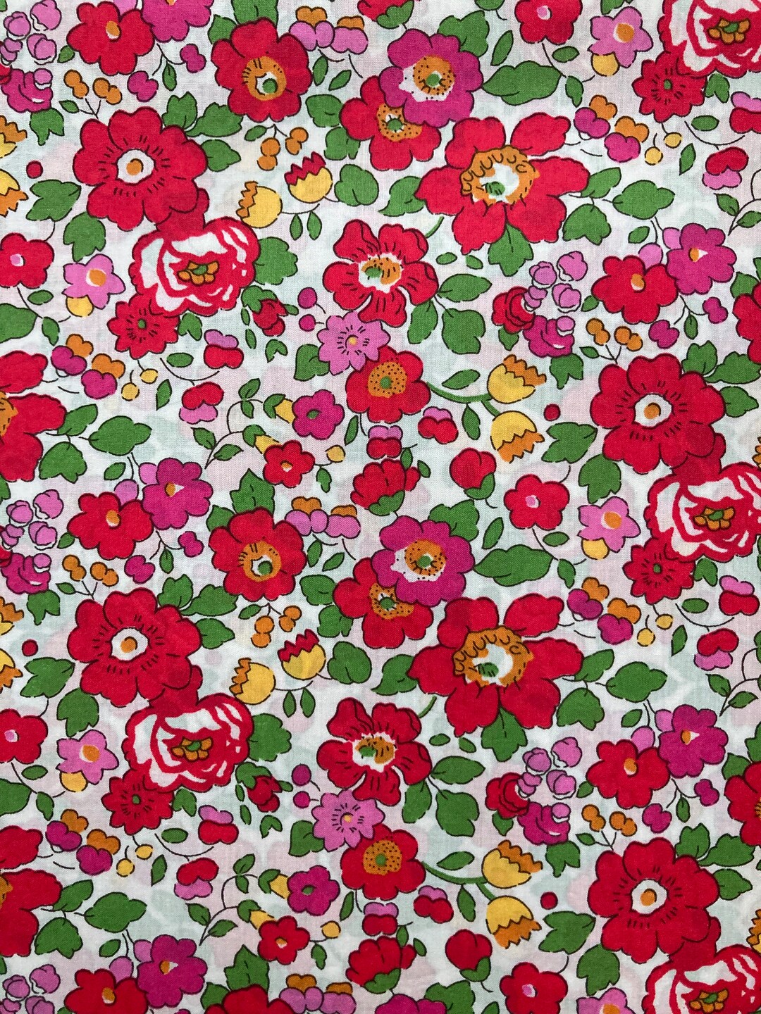 Betsy, A Classic Design in Liberty Tana Lawn 13”x 9” Red and Green ...