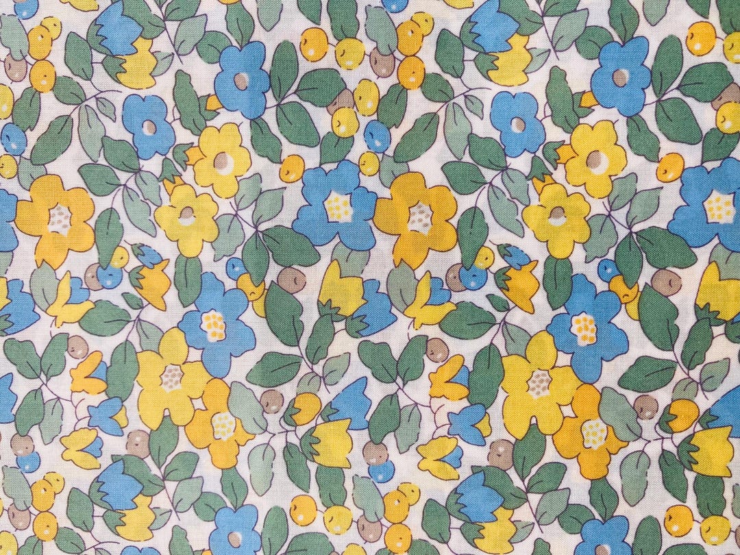 Betsy Berry, Liberty Tana Lawn Discontinued 13”x 9” Fabric Yellow and ...