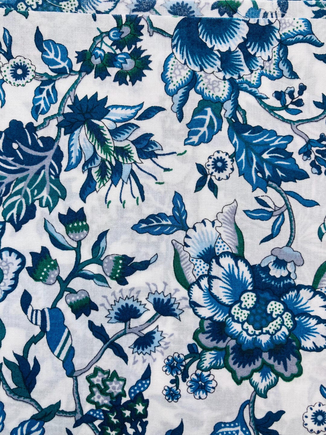 Christelle, A Classic Design in a White and Blue Colour Way. Liberty ...