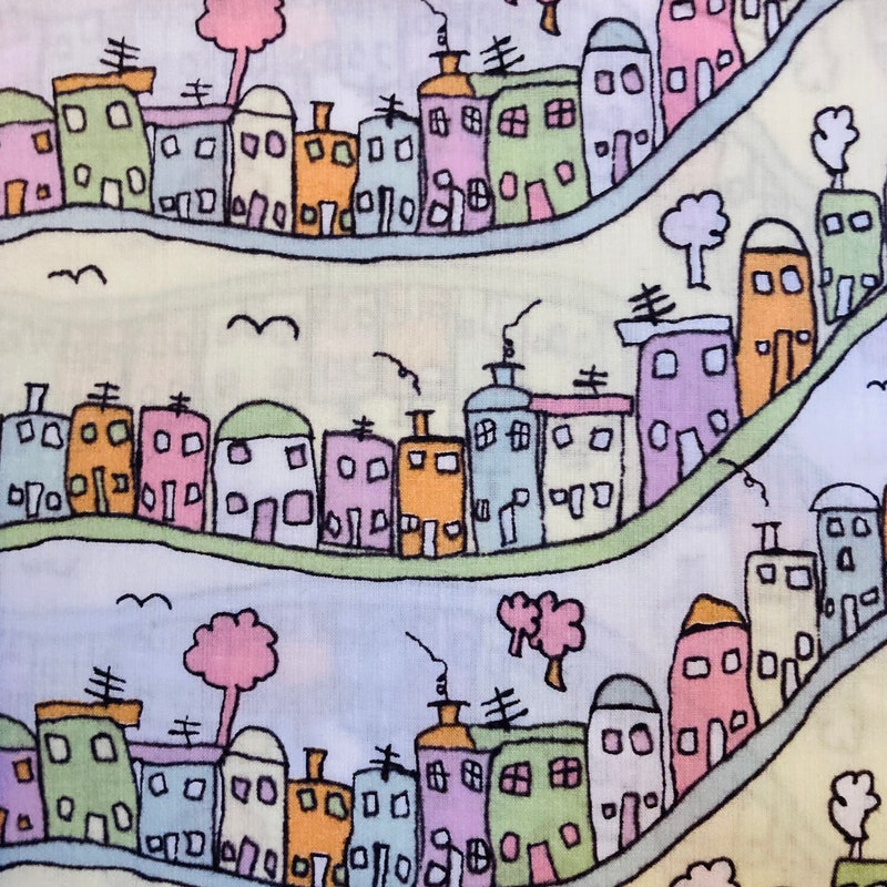 Novelty Houses Fabric - Etsy UK