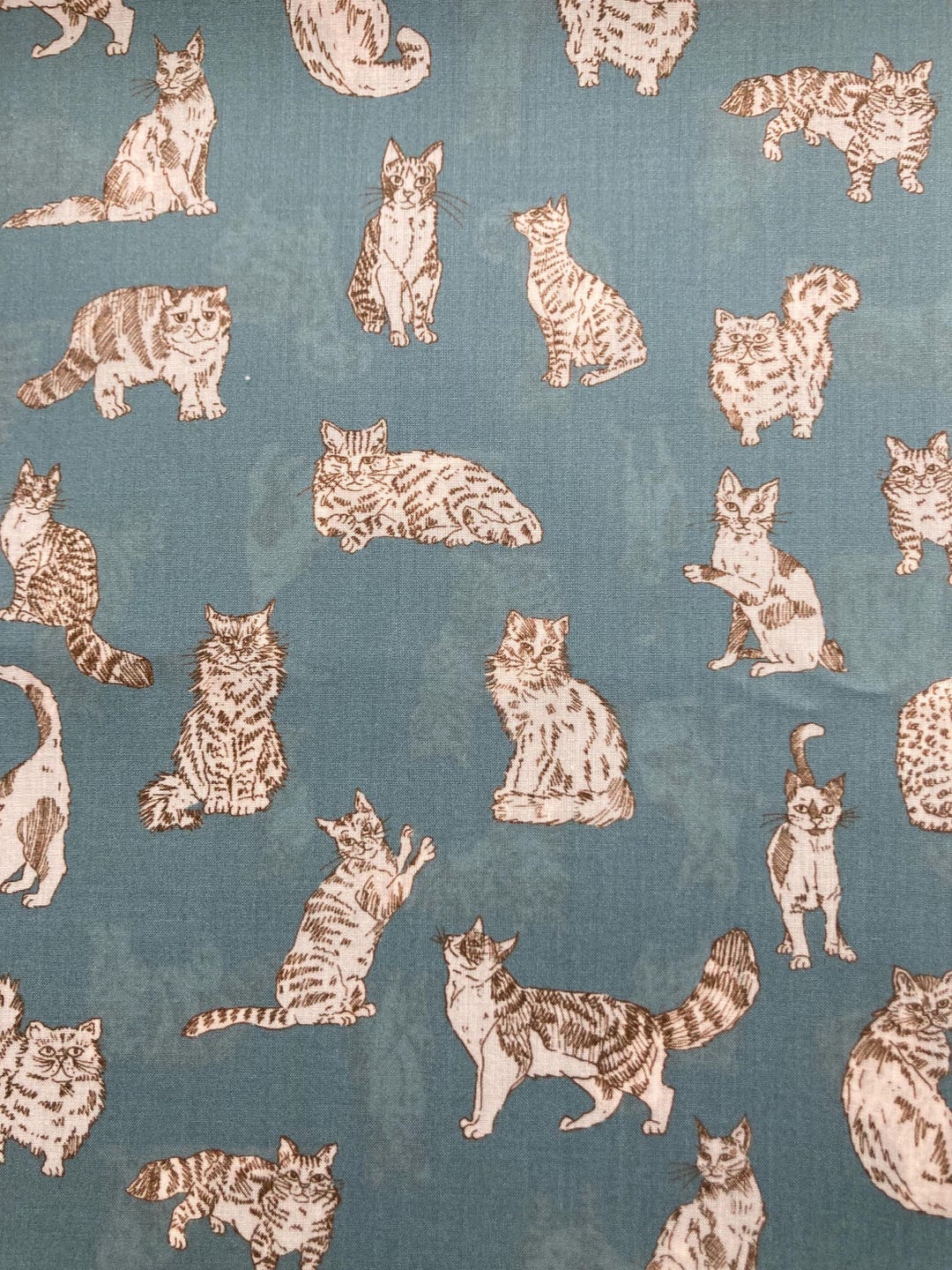 A Beautiful Blue ‘meow’ Liberty Tana Lawn 13”x 10” Crafting Patchwork ...
