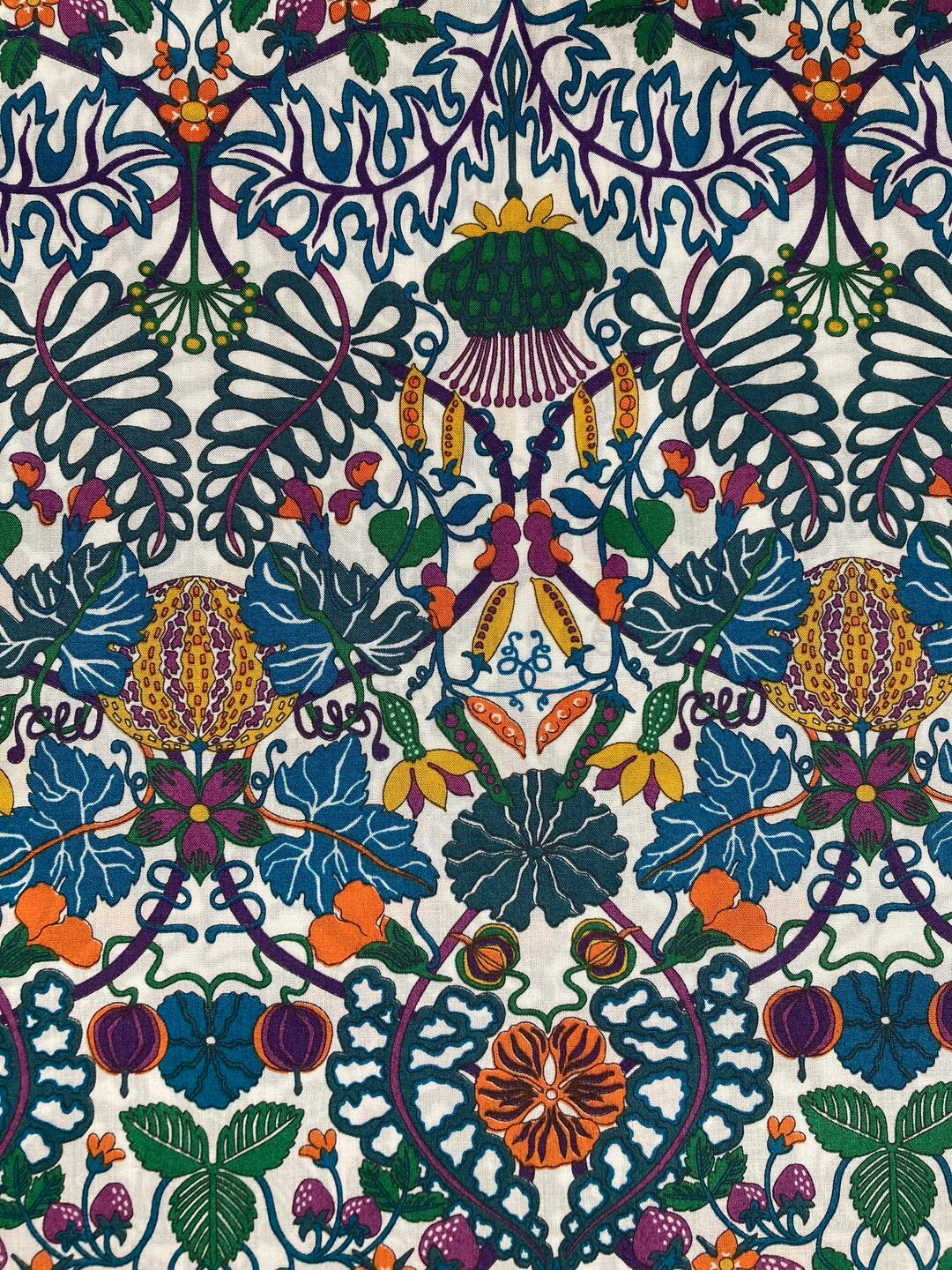 A Lovely Orange and Blue ‘morris’s Allotment’ Liberty Tana Lawn Cut to ...