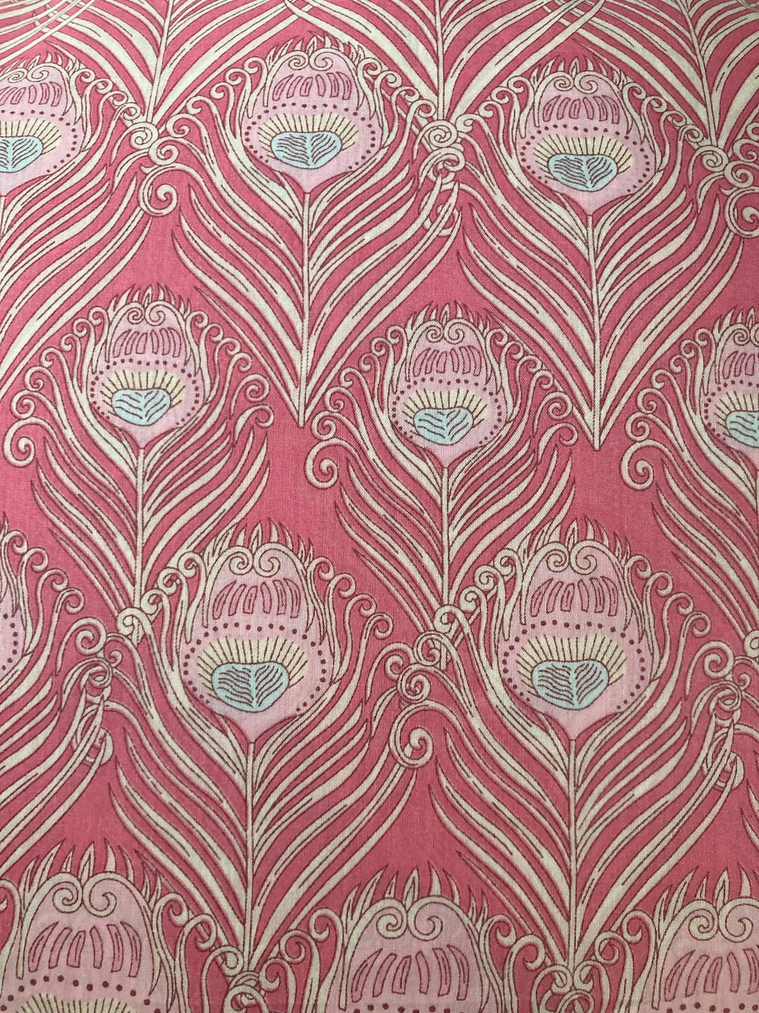 Caesar, Liberty Tana Lawn Pink and Pale Blue Colour Way, 13”x 9 ...