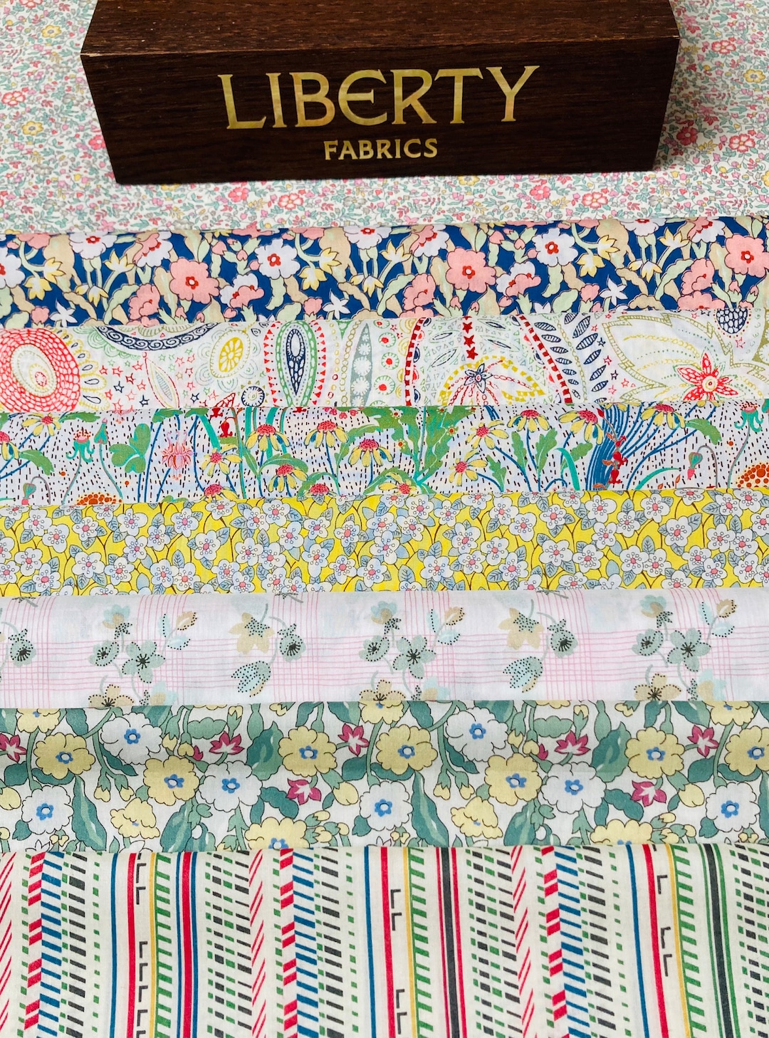 Liberty Tana Lawn ‘april’ Fabric Bundle. 8 Pieces of 6”x 9” Quality ...