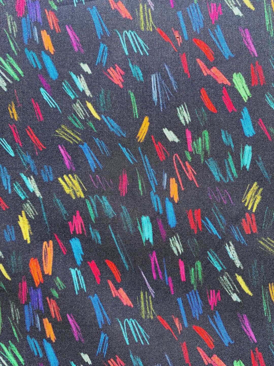 A Fun Novelty Black, Orange and Blue ‘scribble’ Liberty Tana Lawn 13”x 9” - Etsy