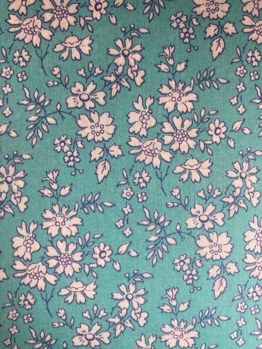 Capel, Turquoise and White, Liberty Tana Lawn 13”x 9”. International ...