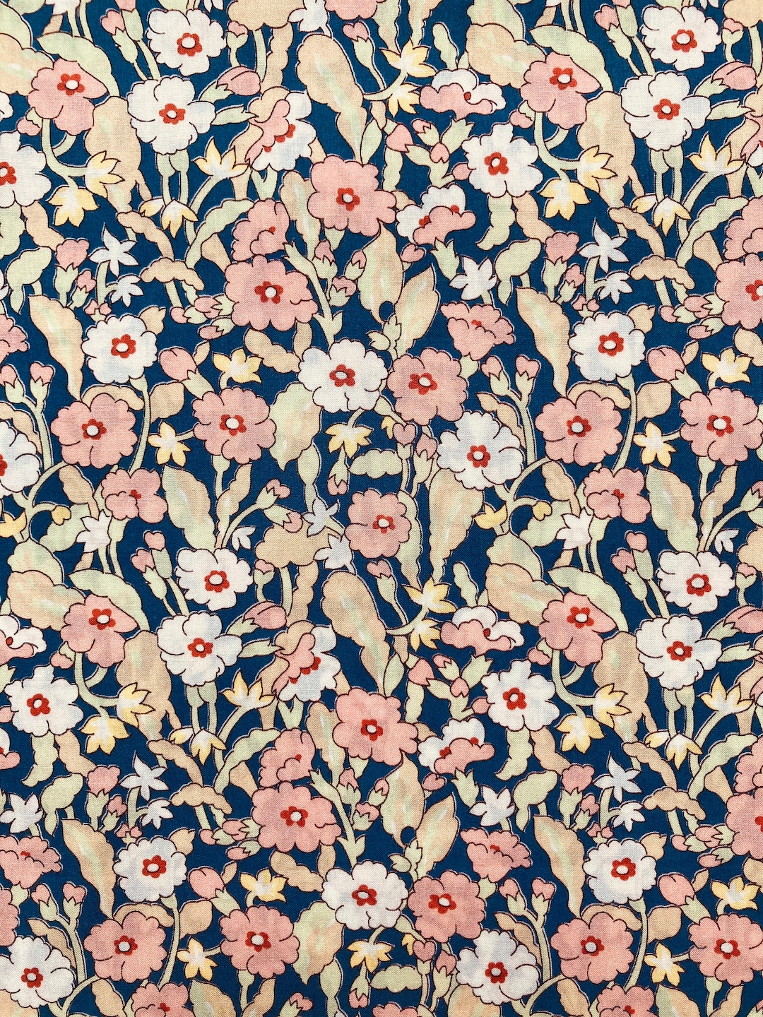 A Beautiful Blue and Pink ‘primrose Path’ Liberty Tana Lawn 13”x 9 ...