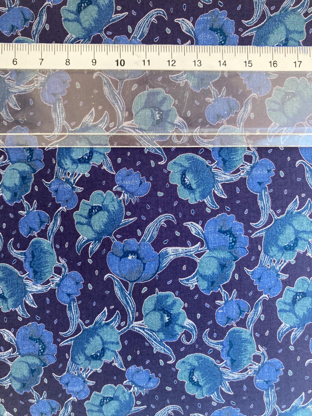 Liberty Tana Lawn Navy Blue/green ‘bea’ 13”x 9” 2004 International ...