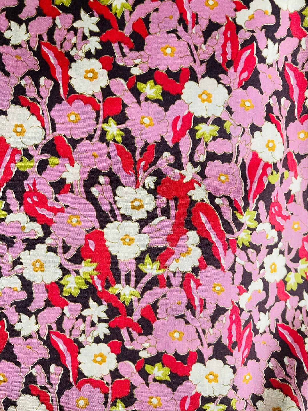 A Beautiful Pink and Red ‘primrose Path’ Liberty Tana Lawn 13”x 9 ...