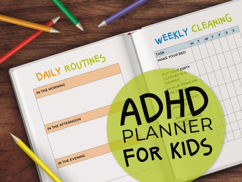 ADHD Planner For Kids Instant Download Printable 12 Pages Etsy