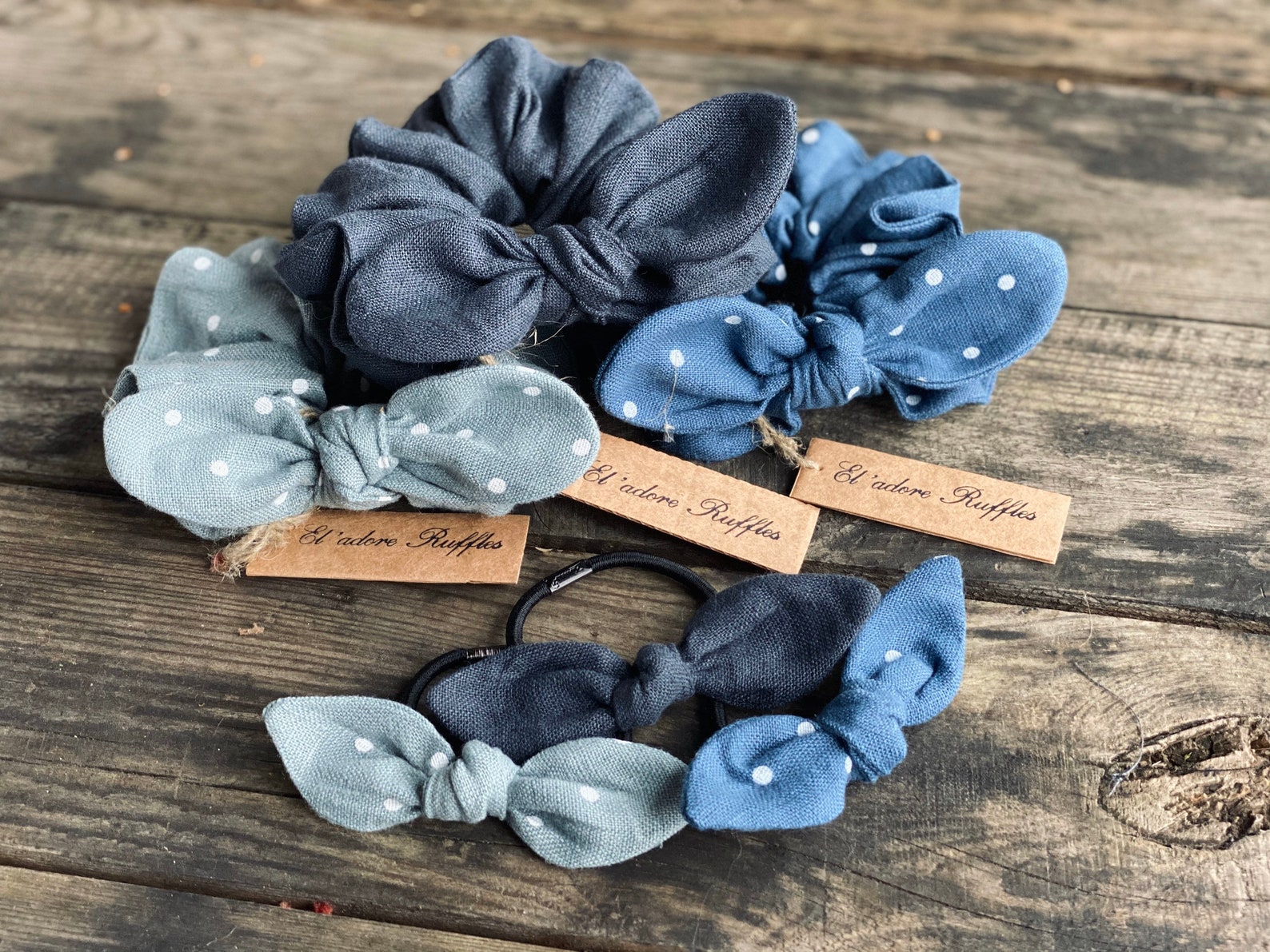 Multiple Colors. Super Cute Mini Knot Bows From Linen. Bunny Ears Pony ...