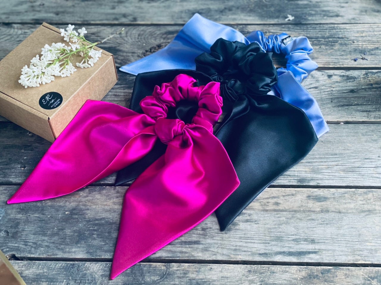 Bridal Scrunchie Bow Scarf - Etsy