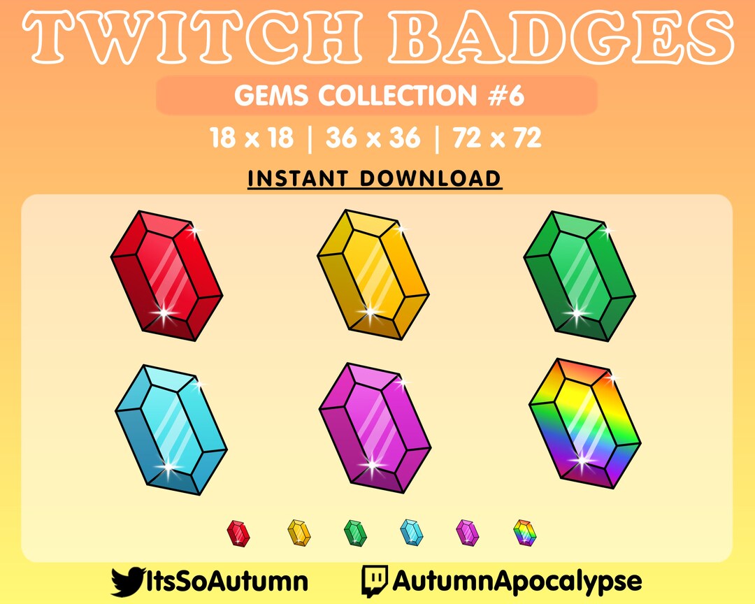 Shiny Gems / Gemstone Twitch Badges for Subs or Bits (legend of Zelda ...