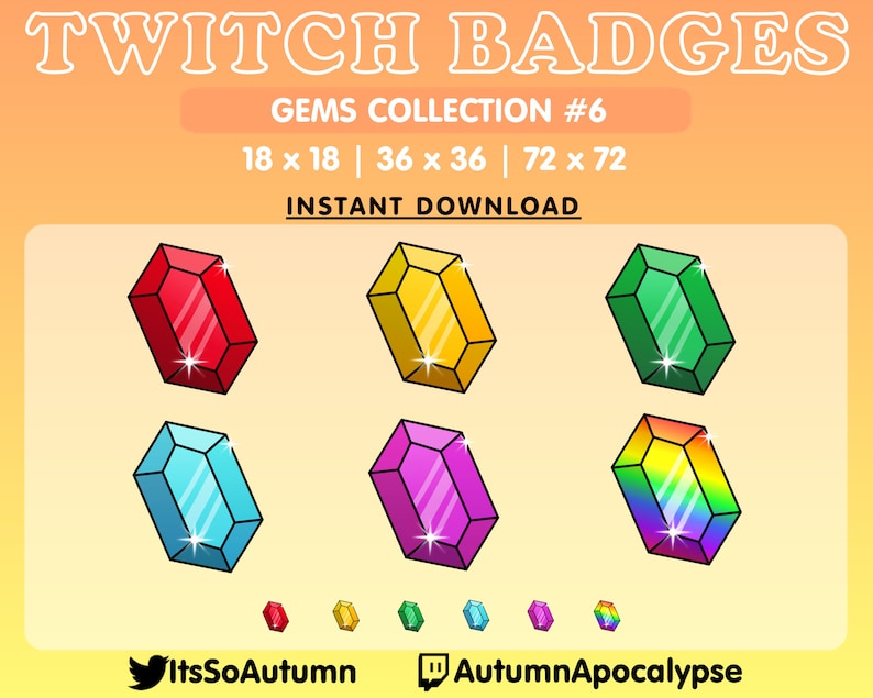 Shiny Gems / Gemstone Twitch Badges for Subs or Bits (legend of Zelda ...
