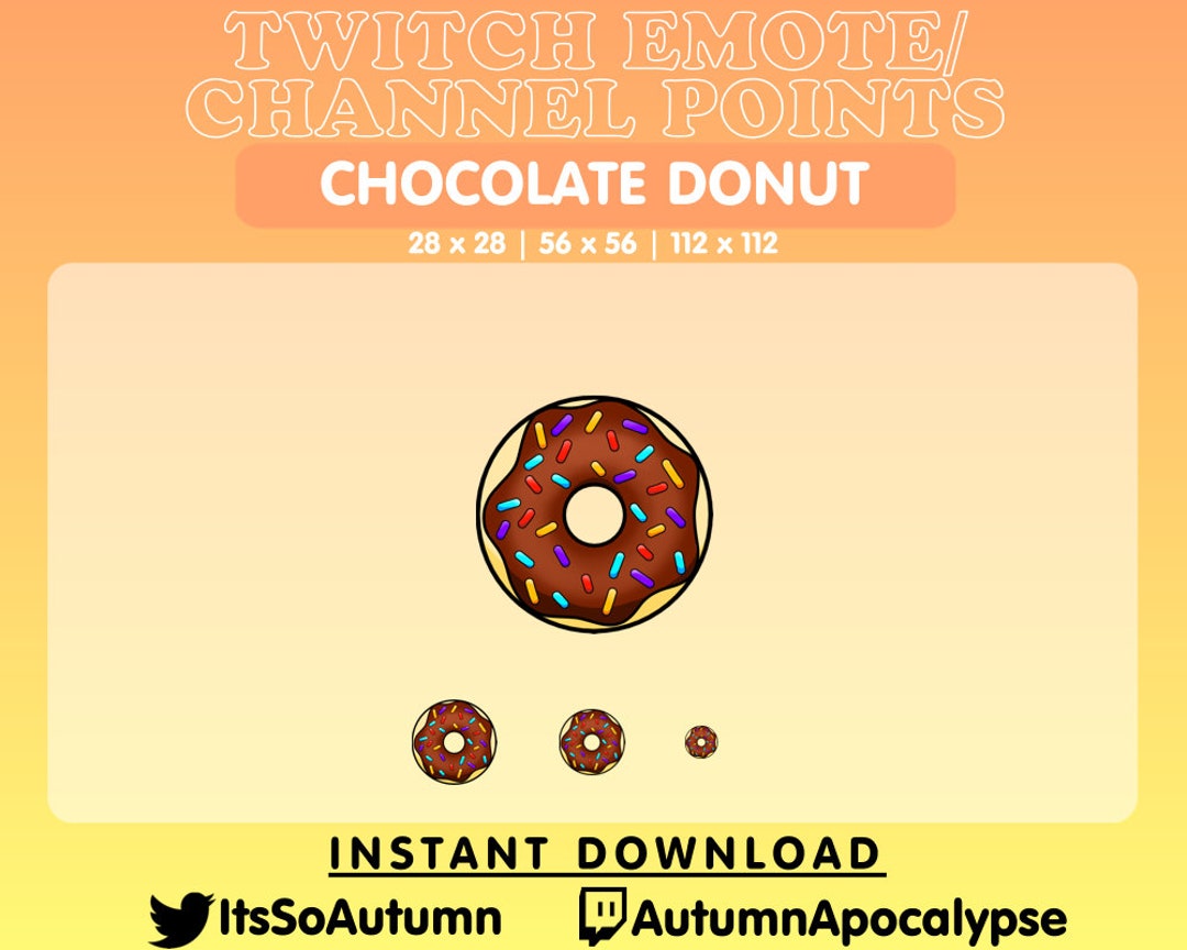Chocolate Donut Twitch Channel Point Icon or Emote - Etsy