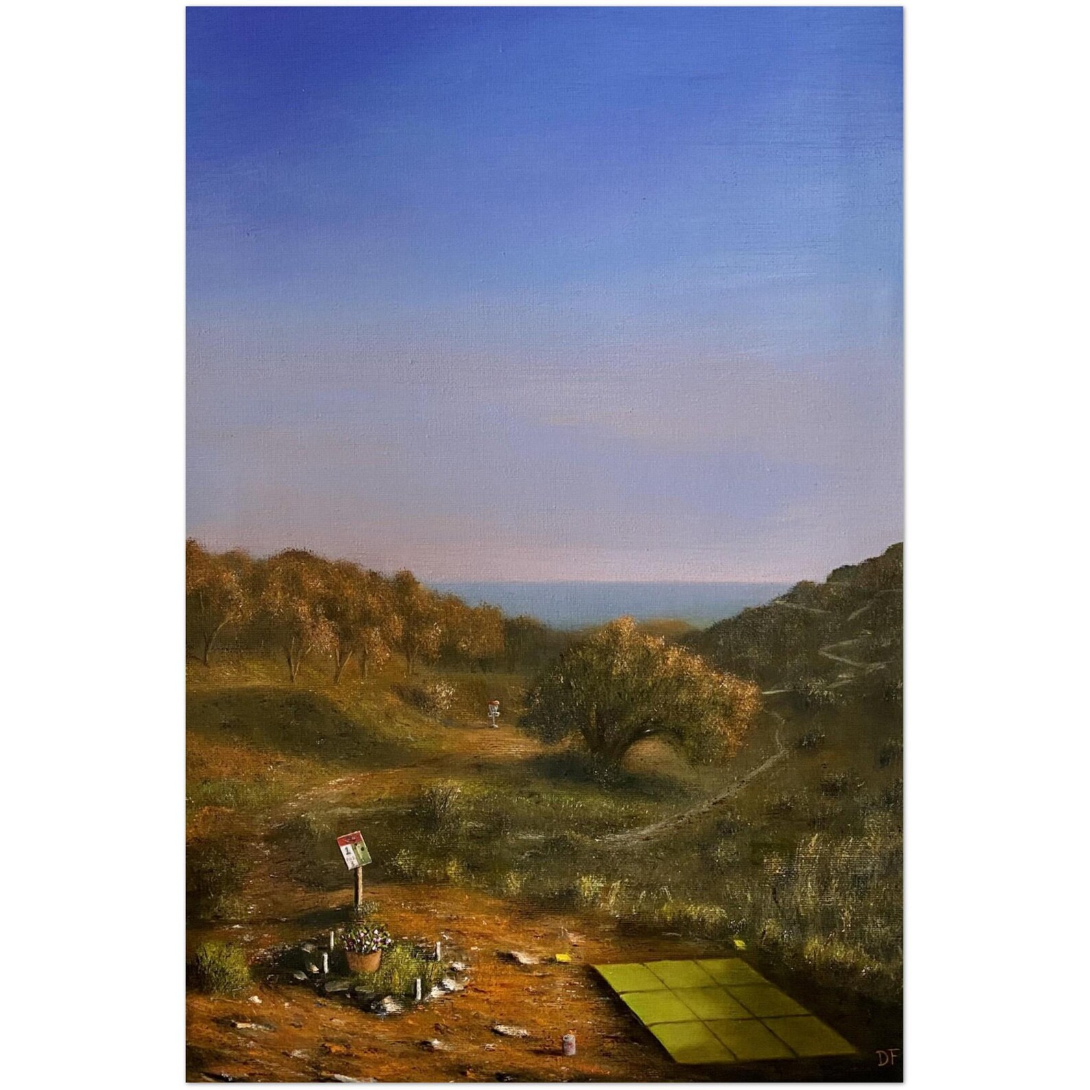 Poster Print of Oil Painting - Hole 1 Mijas Red Disc Golf Course - Etsy