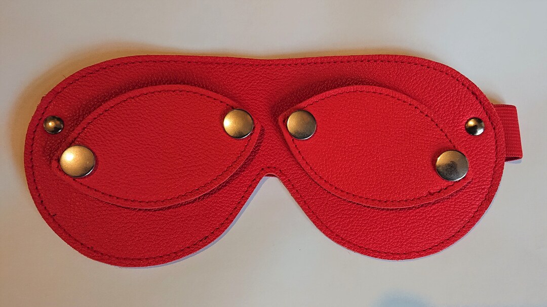 Brand New 100% Real Leather Snap off Eye Mask Blindfold RED - Etsy