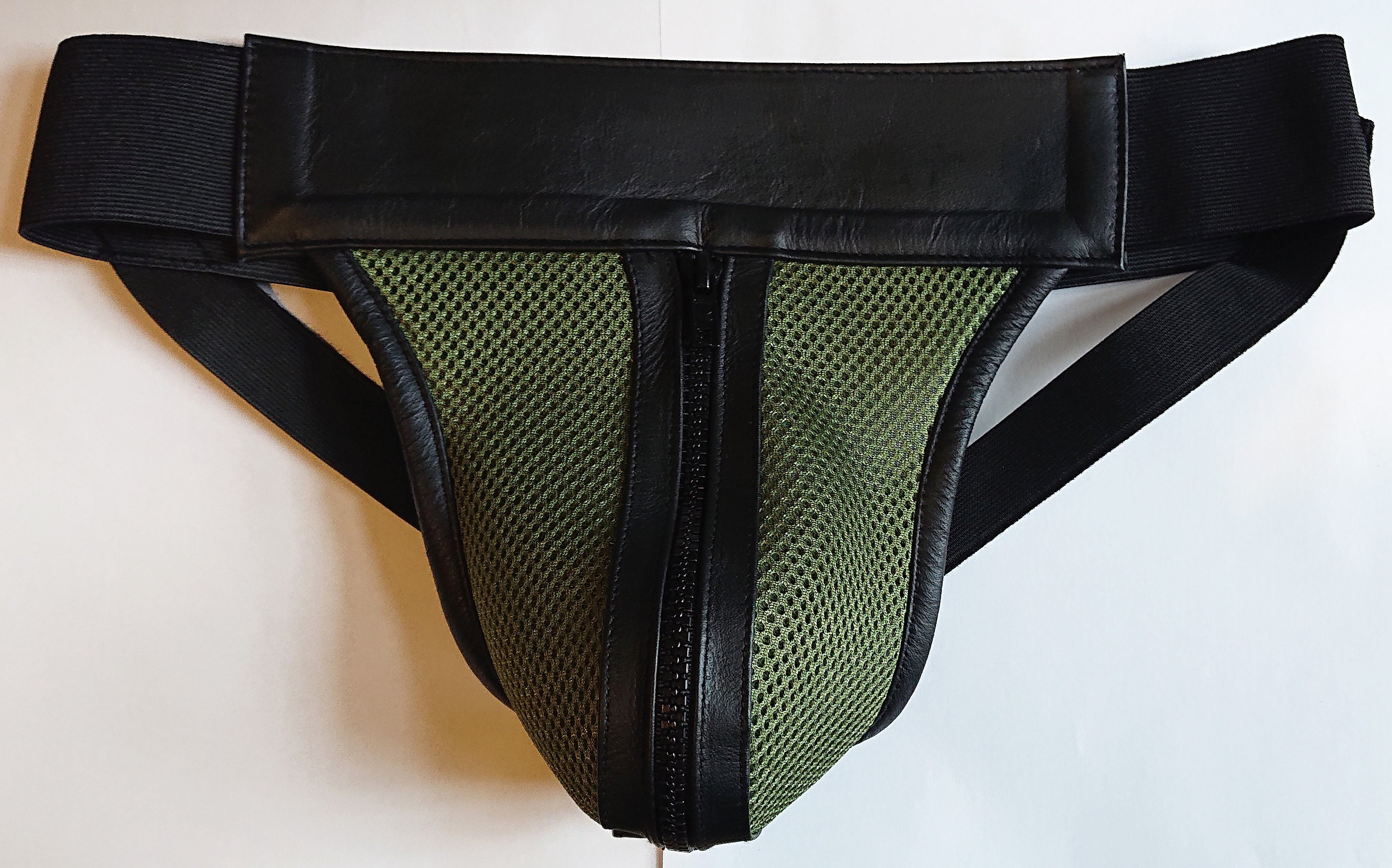 BEST SELLING 100% Real Leather Zip + Mesh Jock Strap Various Colours ...