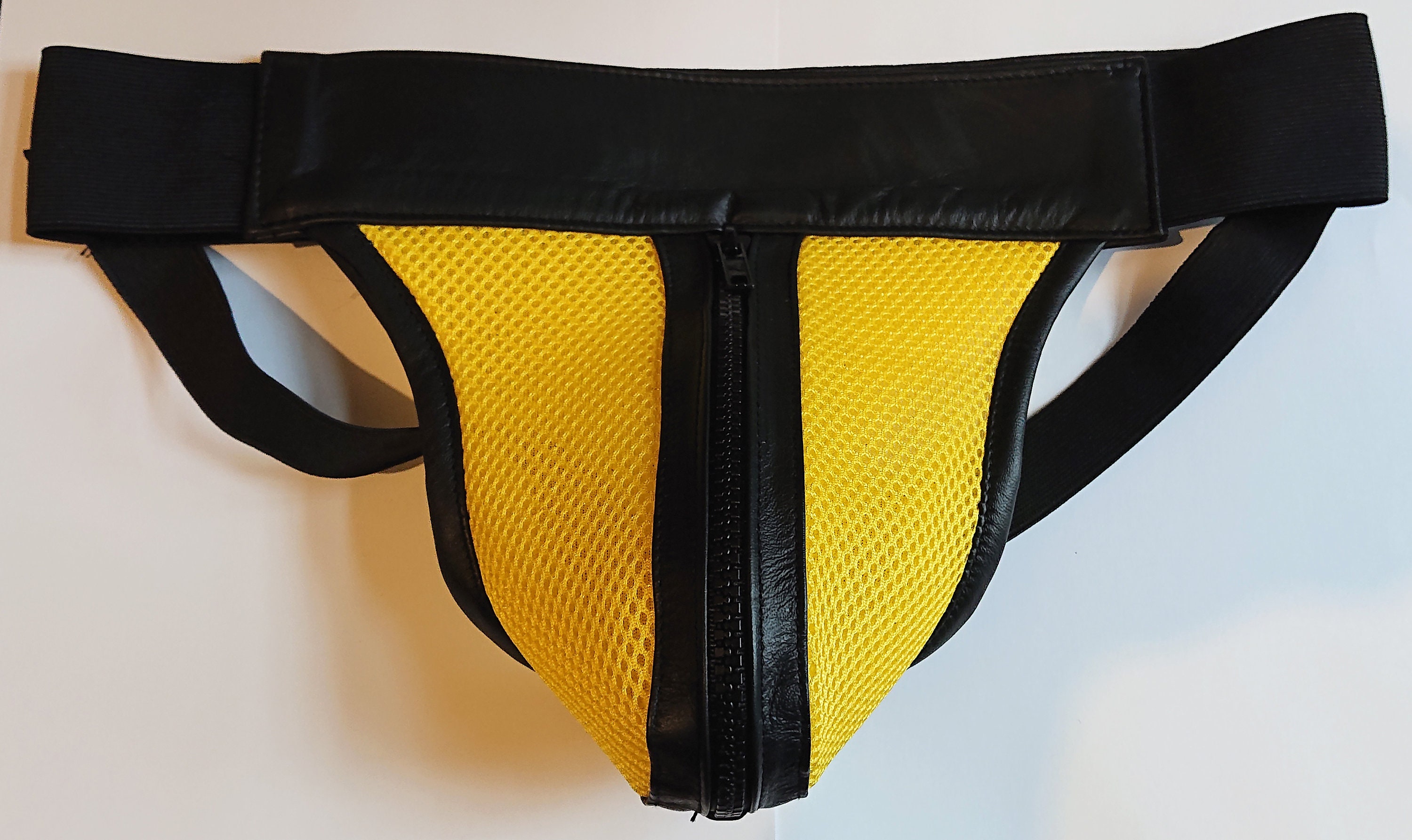 BEST SELLING 100% Real Leather Zip + Mesh Jock Strap Various Colours ...