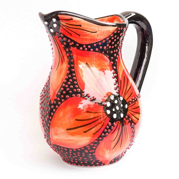Red Ceramic Pitcher - Etsy