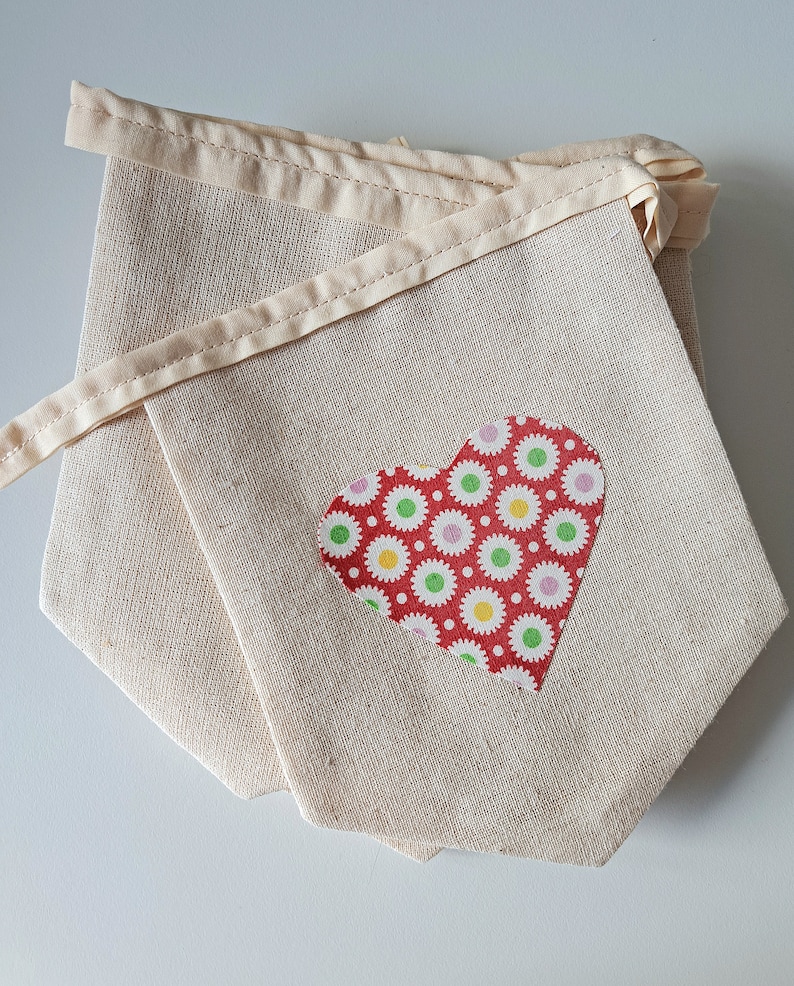 Bunting, Heart Bunting, Heart, Valentine, Red, Rustic, Pennant, 10 ...