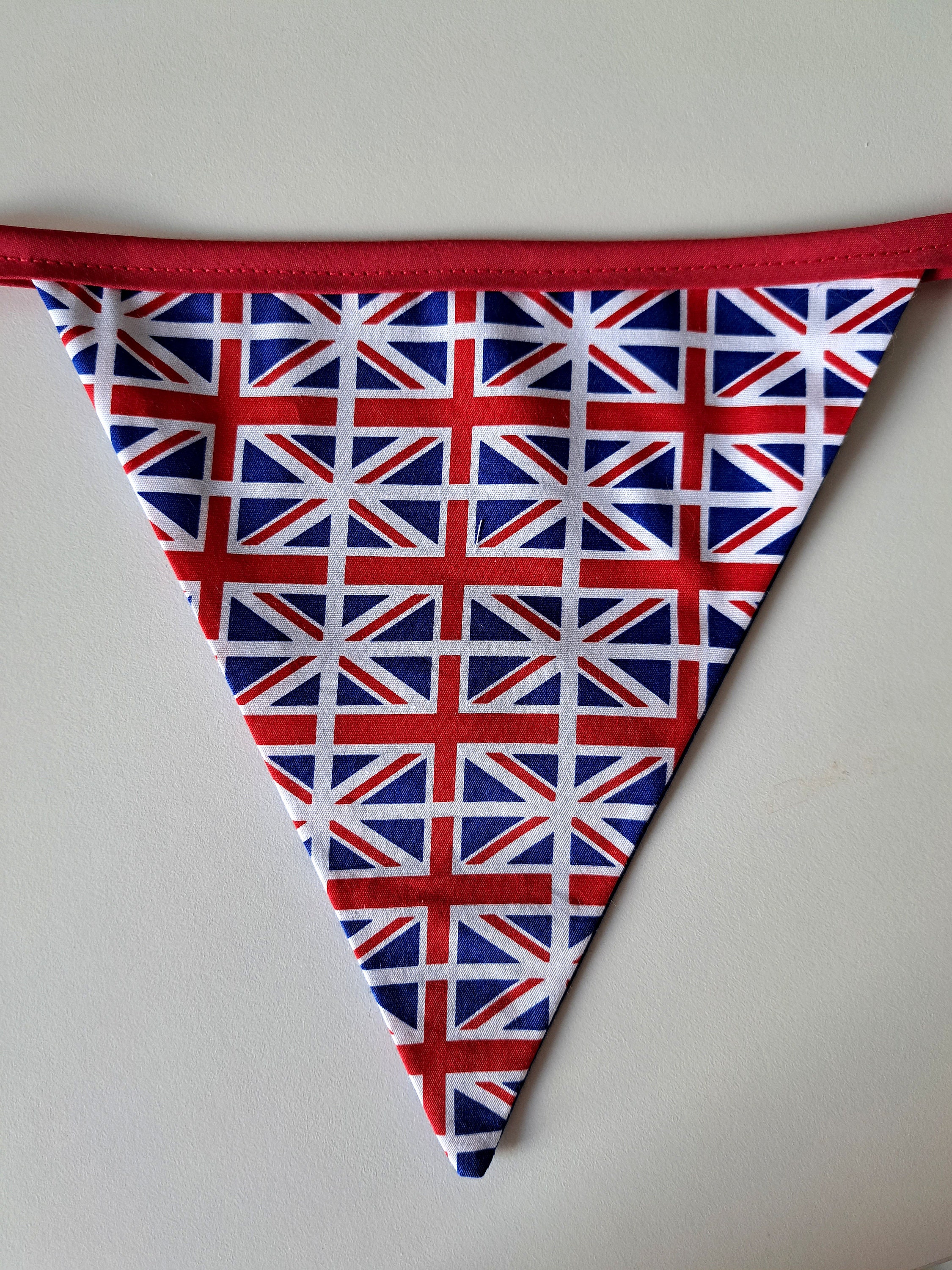 Banderines, banderines Union Jack, coronación, crema, 10 banderas, 2 m ...