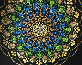 Dot Art Mandala Acrylic Painting 12 in X 12 In - Etsy