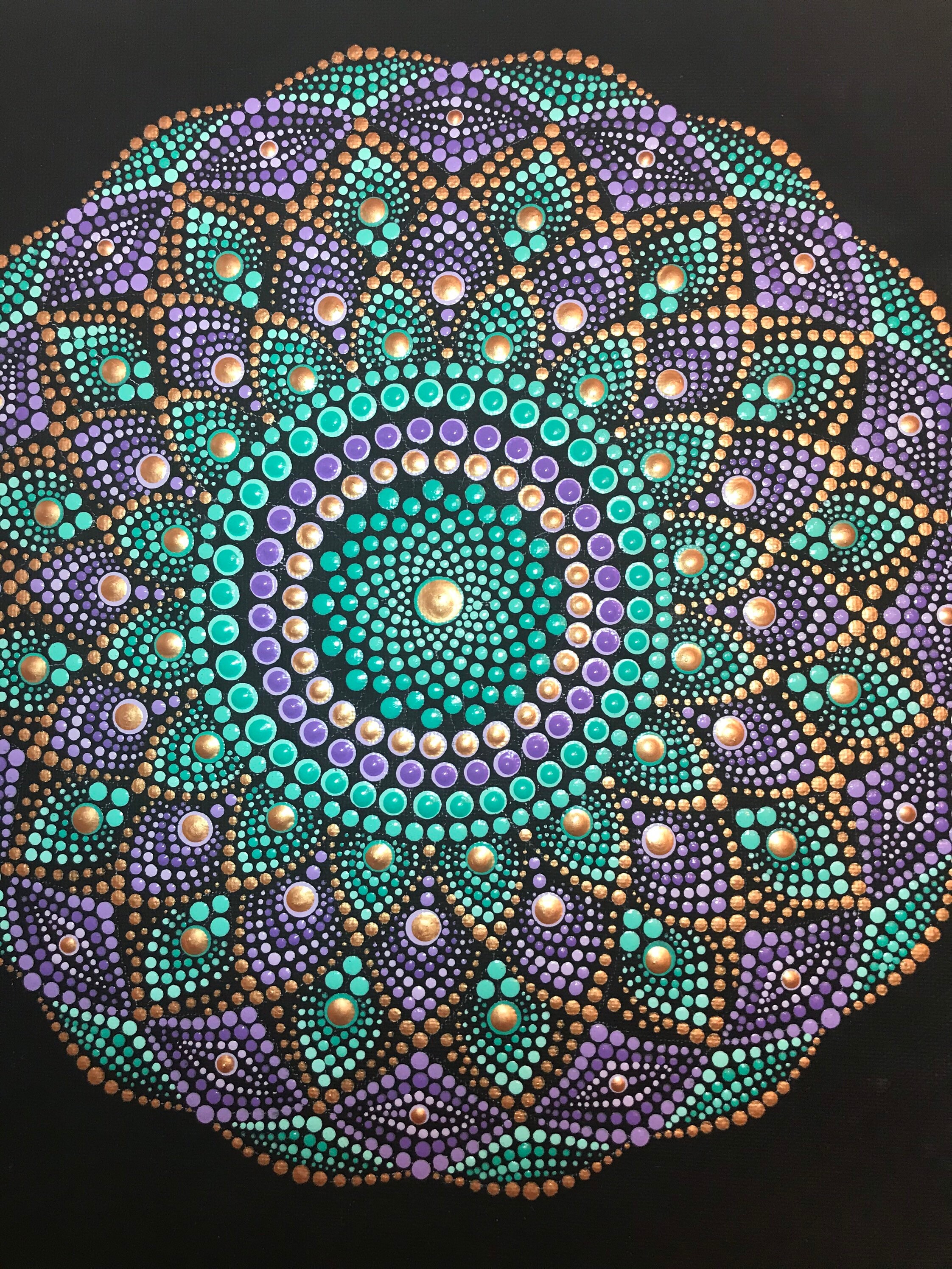 12 X 12 Canvas Panel Dot Art Mandala. - Etsy