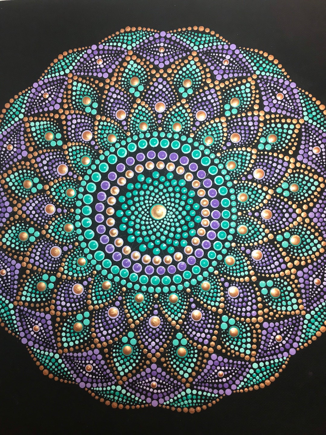 12 X 12 Canvas Panel Dot Art Mandala. - Etsy